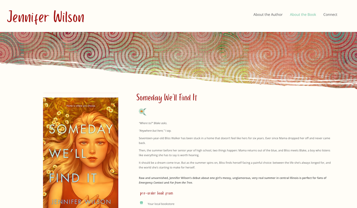 About the Book | Jennifer Wilson